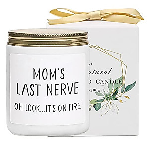 Gifts for Mom from Daughter and Son, Mom’s Last Nerve, Oh Look It's on Fire Candle, Mom Gift, Mother’s Day Birthday Christmas Thanksgiving Day Gift for Mom