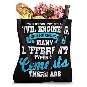 Civil Engineer Funny Different Kinds Of Cement Engineering Tote Bag