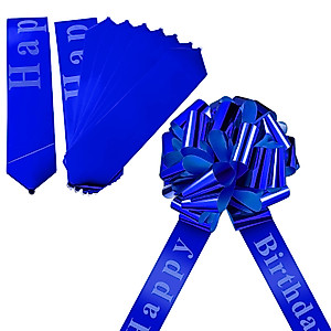 Happy Birthday Car Bow Big Car Ribbon Bow Large Gift Wrapping Bow Giant Bow for Car Decorative Huge Pull Bow for Christmas Party Birthday Car Decoration (Royal Blue,20 Inches)