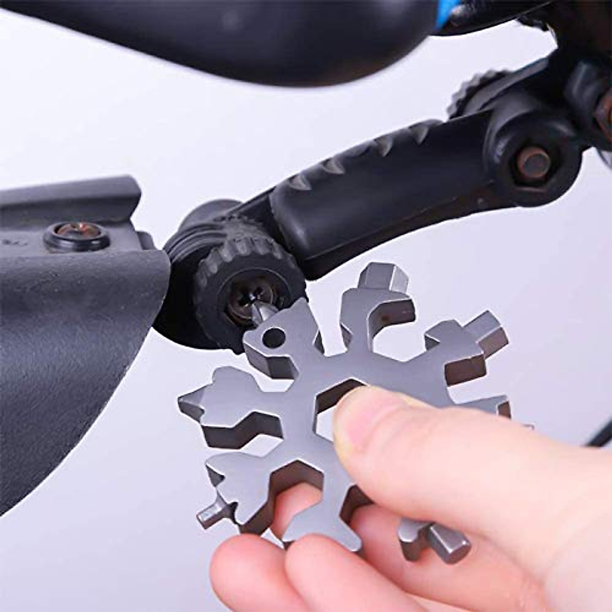 Stocking Stuffers for Men, 18-in-1 Snowflake Multi Tool, Portable Stainless Steel Snowflake Bottle Opener/Flat Phillips Screwdriver Kit/Wrench Tool snowflake tool card, Christmas Gift for Men Dad