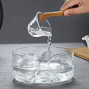 Zerodeko Glass Containers Glass Bowl Straight Sided Salad Bowl Tea Cup Washing Container Paint Brush Washer Calligraphy Brush Cleaner Water Bowl for Home Kitchen Use 1300ml Clear Tea Mug