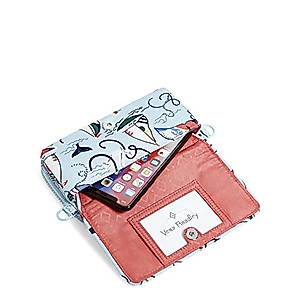 Vera Bradley Women's Recycled Lighten Up Reactive Compact Crossbody Purse With RFID Protection, Really Regatta, One Size