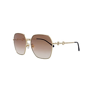 Gucci Square-Frame Metal Sunglasses
