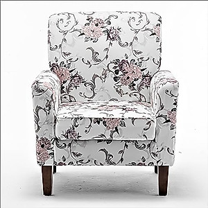 US Pride Modern Accent Armchair for Office and Living Room Decor with Birch Wood Frame and Microfiber Upholstery, Easily Assembled Arm Chair with Removable Cushions, 06 Printed Fabric