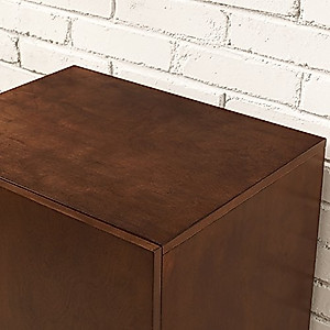 Crosley Furniture Everett Player Stand with Storage for Vinyl Records, Mahogany