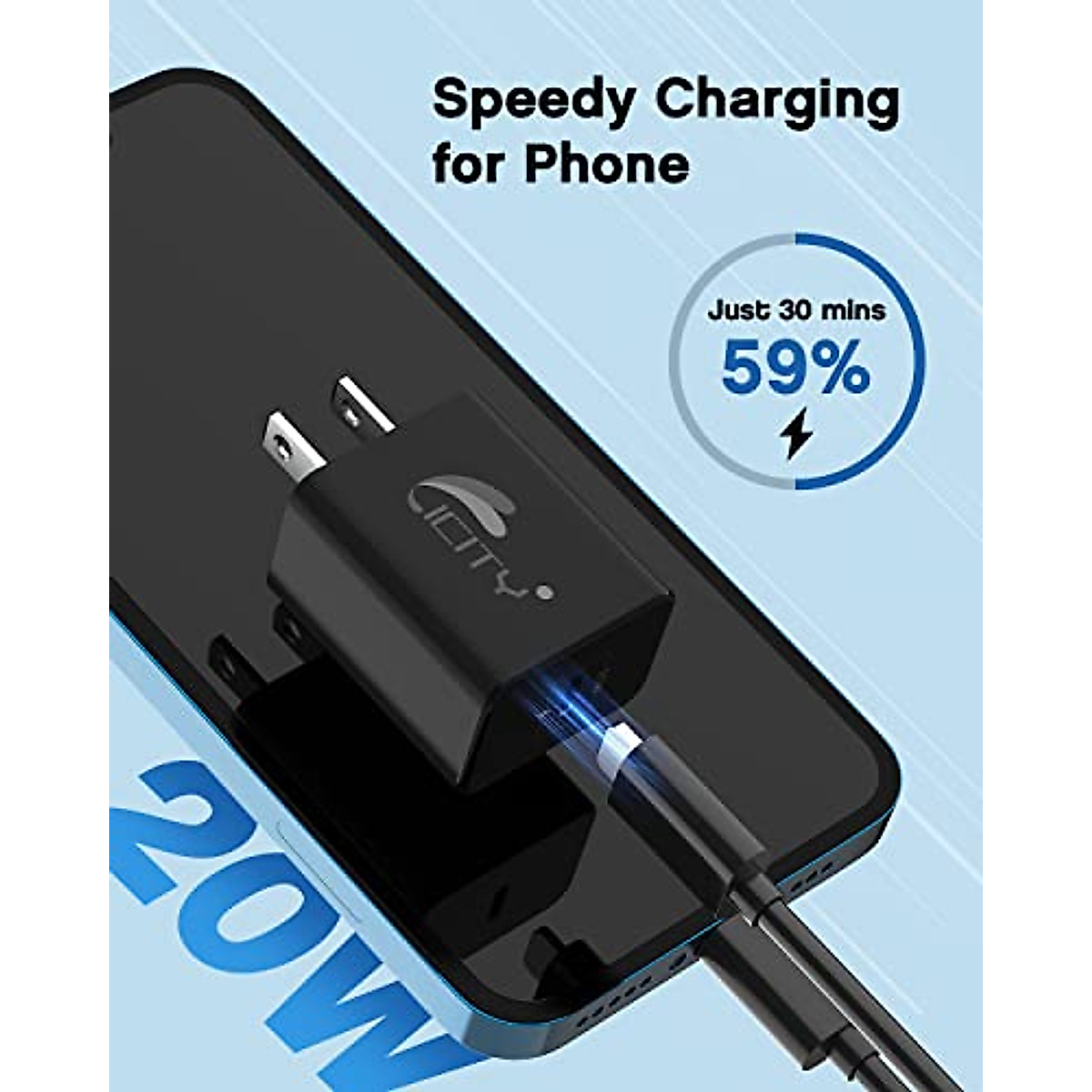 USB C Wall Charger(2 Pack) - 20W USB C Charger PD Fast Charger Block Compatible with iPhone 13