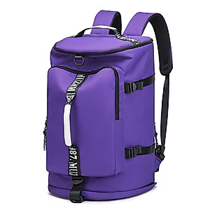 FUNYAGO Gym Duffle Bag Waterproof black Laptop Backpack Suitable for Hiking, Fishing, Travel 40L Large Capacity Trendy Cool Lightweight Backpack for Men and Women