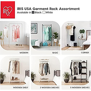 IRIS USA Clothing Rack, Blanket or Garment Ladder, Easy to Assemble, Standing Metal Sturdy Garment Rack, Small Space Storage Solution, Modern Versatile Design, Long-Term Durability, Ladder, White