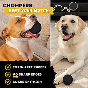 WoofBite® “Indestructible” Dog Ball for Toy Destroyers & Aggressive Chewers - Durable, Heavy Duty Natural Rubber - Dog Chew & Fetch Toy for Medium & Large Breed Dogs