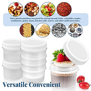 TKOnline 10 Pack 5oz Reusable Small Plastic Containers with Screw Lids, Small Food Storage Freezer Containers, Deli Containers Stackable Food Storage Jars, Sauce Condiment Jars Lunch Box Accessories