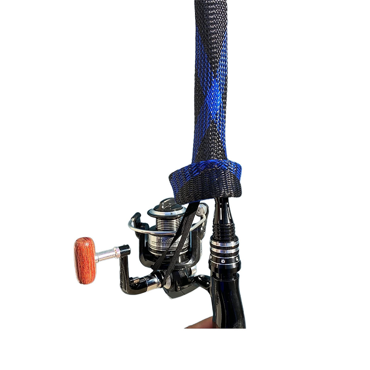 FASANIY Fishing Rod Sock Mesh Sleeve Rod Cover Braided Mesh Rod Protector Pole Gloves Fishing Tools for Fly, Spinning, Casting, Sea Fishing Rod (Silver Gray Color Set (10pc))