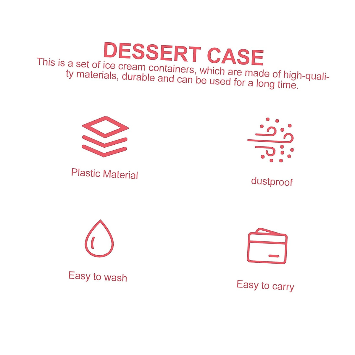 Abaodam 2 Sets 2pcs Ice Cream Box Containers Ice Cream Cups Food Canisters Homemade Ice Cream Container Homemade Ice Cream Tub Freezer Tub with Lid Storage Tubs Plastic Soy Milk Tableware