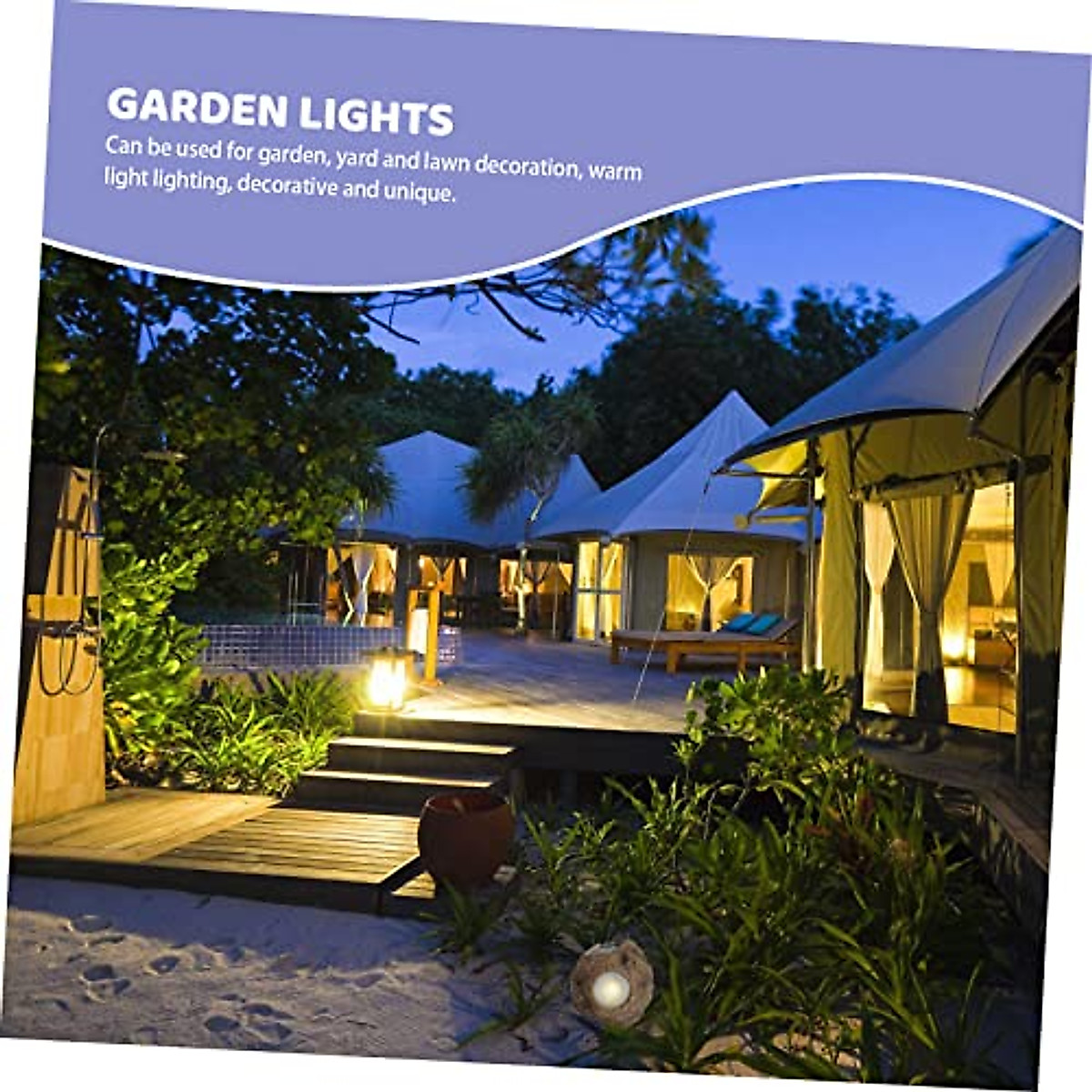 Uonlytech 4 Pcs Stone Lamp Waterproof Garden Light Imitation Stone Spotlight Resin Light Adornment Led Stone Light Garden Stone Light Landscape Modeling Light