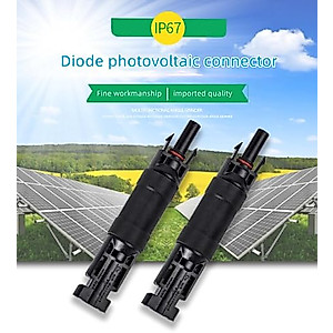 5PCS PV Solar Panel Connector Male/Female Built-in Diode Solar Wire Connectors Waterproof Anti-backflow (5 PCS 30A Solar Fuse)