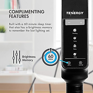 Tenergy LED Floor Lamp Desk Lamp, 2-in-1 Dimmable Task Lamp, 60-Min Timer, Flexible Gooseneck, Touch Control Floor Lamp for Reading/Crafting, 2000 Lumens
