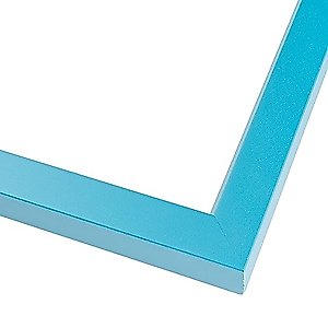 24x9 Frame Blue Aquamarine Solid Wood Picture Frame Width 1 Inches | Interior Frame Depth 0.5 Inches | Aero Bohemian Photo Frame Complete with UV Acrylic, Foam Board Backing & Hanging Hardware