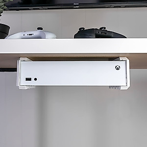 Glistco Stealth Mount - Under Desk Mount compatible with Xbox Series S - White