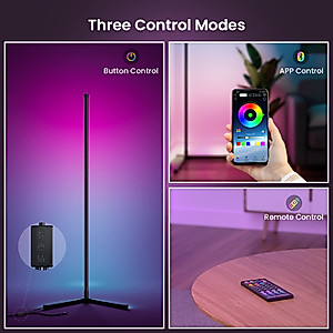 SUGUNING Corner Lamp, Light, Led Floor RGB Light Bar with Remote and App, Modern Minimalist Lit Lamp for Bedroom Living Room, Multi Lighting Modes