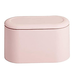 Leefasy Desk Trash Can Wastebasket Or Recycling Bin Garbage Waste Trash Bucket Lid Dust Bin for Home Or Office, Pink