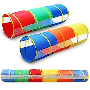 Hide N Side 2-Pack 6ft/12ft Crawl Through Play Tunnel Toy, Pop up Tunnel for Kids Toddlers Dogs Babies Infants & Children Gift Indoor & Outdoor Tube