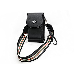 LITOON Cross Body Bags with Touchscreen Cell Phone Purse Window ZipperPocket, RFID Blocking Card Holder for Women (Vertical - Black)