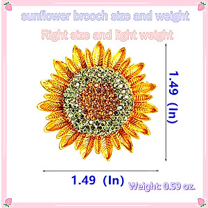Sunflower brooch pins for women color crystal rhinestones retro handmade elegant sun flower brooches pins