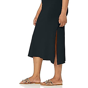 The Drop Women's Gabriela Halter Neck A-Line Side Slit Maxi Dress, Black, XL
