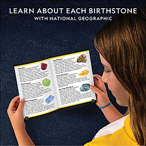 NATIONAL GEOGRAPHIC Birthstone Dig Kit - Science Kit with 12 Genuine Birthstones, includes a Real Diamond, Ruby, Sapphire, Pearl, & More, Gemstones and Crystals, Rock Collection (Amazon Exclusive)