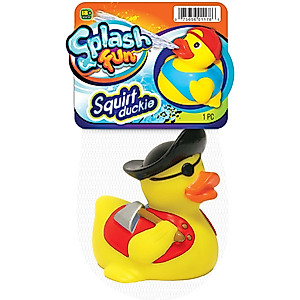 JA-RU Water Squirt 3" Yellow Rubber Ducks (1 Duck Assorted) Bathtub & Shower Toys for Kids, Baby & Toddler. Pool Floating Mini Rubber Duckies. Bulk Party Favors Easter Basket Novelty Toy. 1178-1