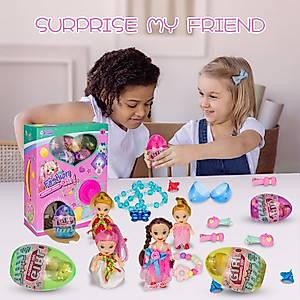 WDSMNAERW Mini vending machine toys, 12 oversized jewelry surprise eggs and 24 limited edition dolls, hatching popular Easter egg hunt toys for boys and girls aged 3-5, toddler birthday playset