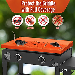 ShauBaby 28’’【Full Coverage Upgraded】Silicone Griddle Cover for Blackstone Griddle Protective Mat Cover Comes with 3pc Tools for Blackstone Accessories, Thicker Silicone Mat for Outdoor Griddle