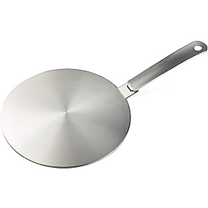 2020 Newest Heat Diffuser Stainless Steel Induction Adapter Plate Removable Handle Coffee Milk Cookware Induction Hob Heat Cooking Diffuser for Electric Stove 5.5inch