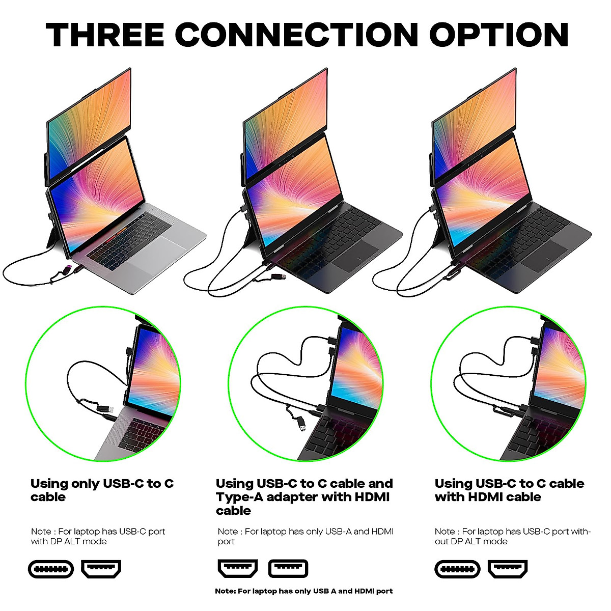 New Mobile Pixels Duex Float Portable Monitor, 15.6" Full HD IPS Dual Monitor for Laptops, USB C/HDMI Plug and Play Portable Screen,Windows/Mac/Android/Switch Compatible