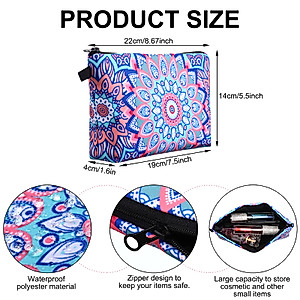 Sanwuta 12 Pieces Cosmetic Bags Makeup Bags Printed Roomy Toiletry Bag Waterproof Beauty Bag Organizer Pouches with Zipper Makeup Accessories for Women(Classic Style)