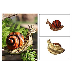 Cute Snail Garden Decor Animal Statue Yark Animal Sculpture Indoor Outdoor Art Décor 3.54 Inch Resin