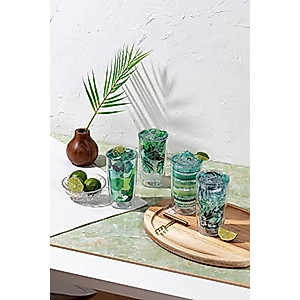Tervis Made in USA Double Walled Yao Cheng Green Crystal Insulated Tumbler Cup Keeps Drinks Cold & Hot, 16oz 4pk, Green Collection