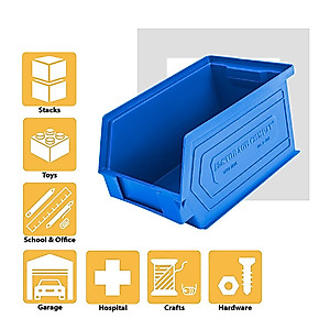 Storage Compat 2PLZ Plastic Storage Bin, Wall Mount Storage, Hanging and Stacking Containers, Freestanding (9-Inch x 6-Inch x 5-Inch) Yellow, 12-Pack