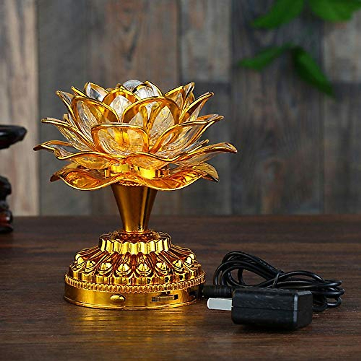 Buddha Machine, LED Lotus Lamp Buddha Lamp Prayer Machine Prayer Machine with 36 Songs (Without Battery)