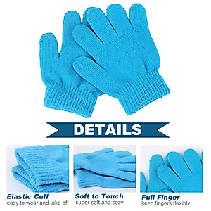 Uttpll Kids Gloves Winter Knit Gloves for Toddler Baby Magic Mittens Children Warm Stretchy Finger Gloves for Boys Girls Orange One Size