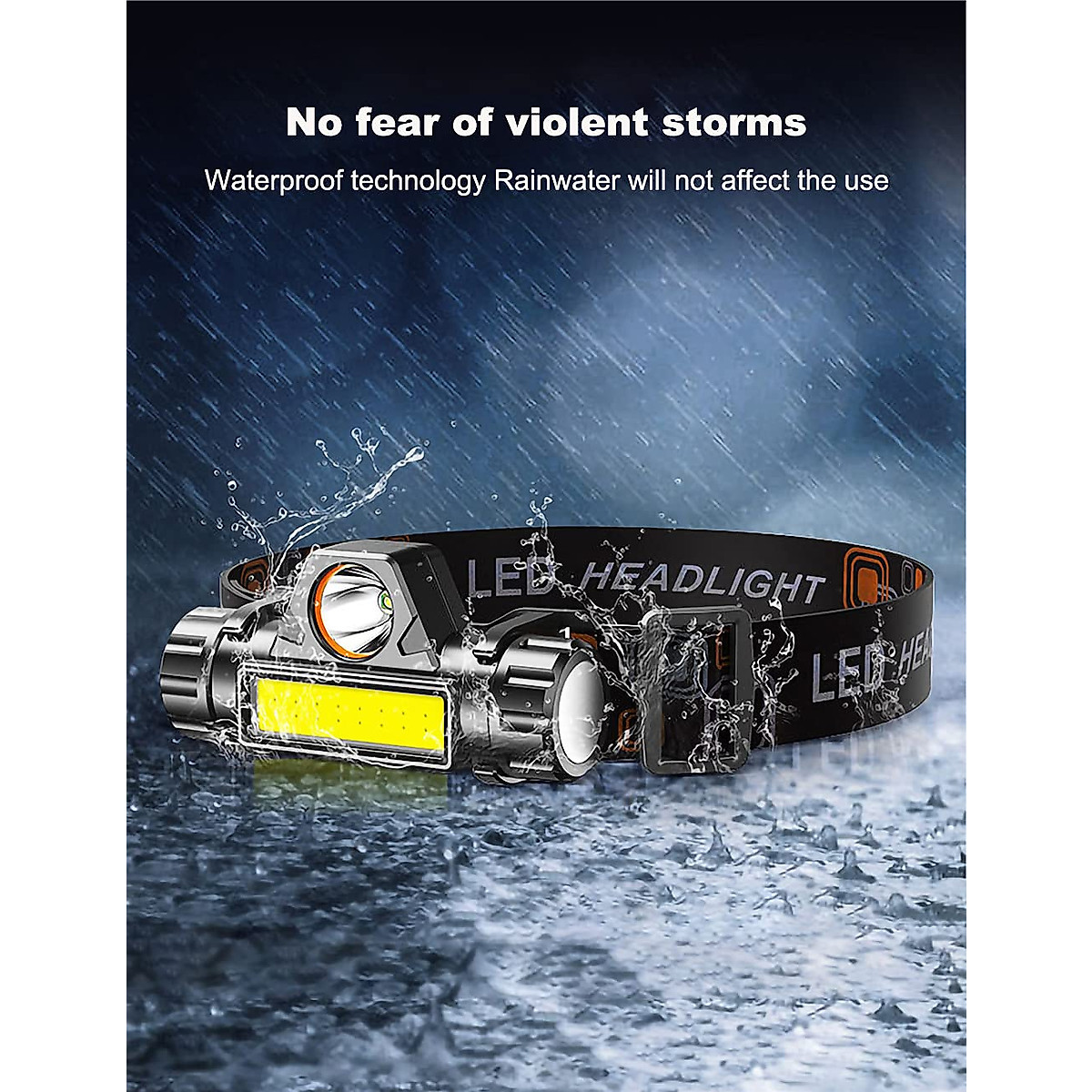 MyToolGift 2 Packs LED Headlamps, Portable, Long Range, Rechargeable, High Lumen, Battery Powered