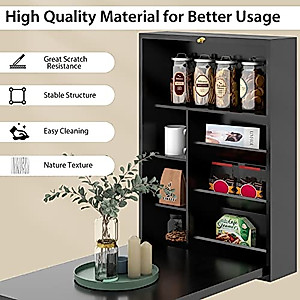 Wall-Mounted Fold-Out Convertible Floating Desk Space Saver, Multi-Function Murphy Desk for Home Office, Space Saving Computer/Hanging Desk, Table with Storage Area