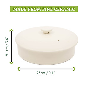 Chef Tacos Ceramic Tortilla Warmer, Microwavable, Tortilla Holder Container, Pancake Keeper, Best for Storage Tortilleros, with Lid (8-inch, Cream)