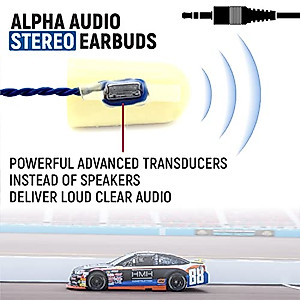 Rugged Alpha Foam Stereo Earbud Speakers for Racing Radios Communications Electronics – Connects to 3.5mm Ear Bud Jack