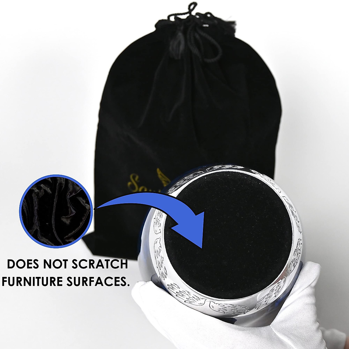 Soul and Eternity Cremation Urns for Adult Ashes Decorative Urns Aluminum & Brass Metallic Urns for Human Ashes Medallion Engravable Urns for Ashes Keepsake Urns for Human Ashes with Velveteen Bag