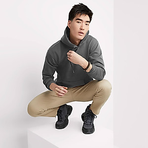 Hanes Men's Pullover EcoSmart Hooded Sweatshirt, Smoke Grey, X-Large