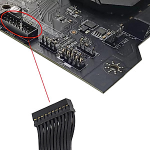 GINTOOYUN USB 3.0 Header Extension Cable,USB 3.0 19/20 Pin Male to Female Internal Extension Adapter(5.9 inch)