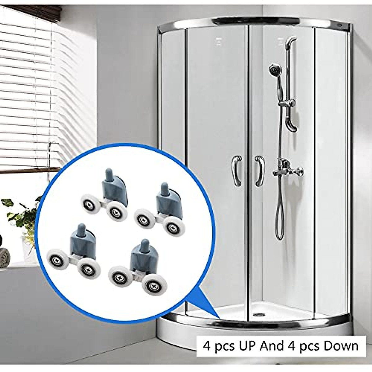Double Pop Up Wheels Sliding Shower Door Rollers Runners Pulleys Screw Cover Cap Cabin Room (Color : DW-114-8PCS Size : 25mm) (Dw 114)
