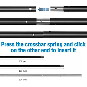 Photo Backdrop Stand, Photography Backdrop Stand, 10Ft Adjustable Background Stand Kit for Studio, Parties, Wedding, with 4 Crossbars, 4 Backdrop Clamps, 2 Sandbags, and Carrying Bag