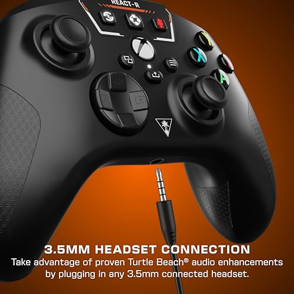 Turtle Beach REACT-R Controller Wired Game Controller – Xbox Series X, Xbox Series S, Xbox One & Windows – Audio Controls, Mappable Buttons, Textured Grips – Black