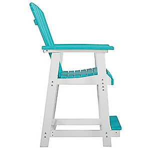 Signature Design by Ashley Outdoor Eisely HDPE Patio Barstool, 2 Count, Turquoise